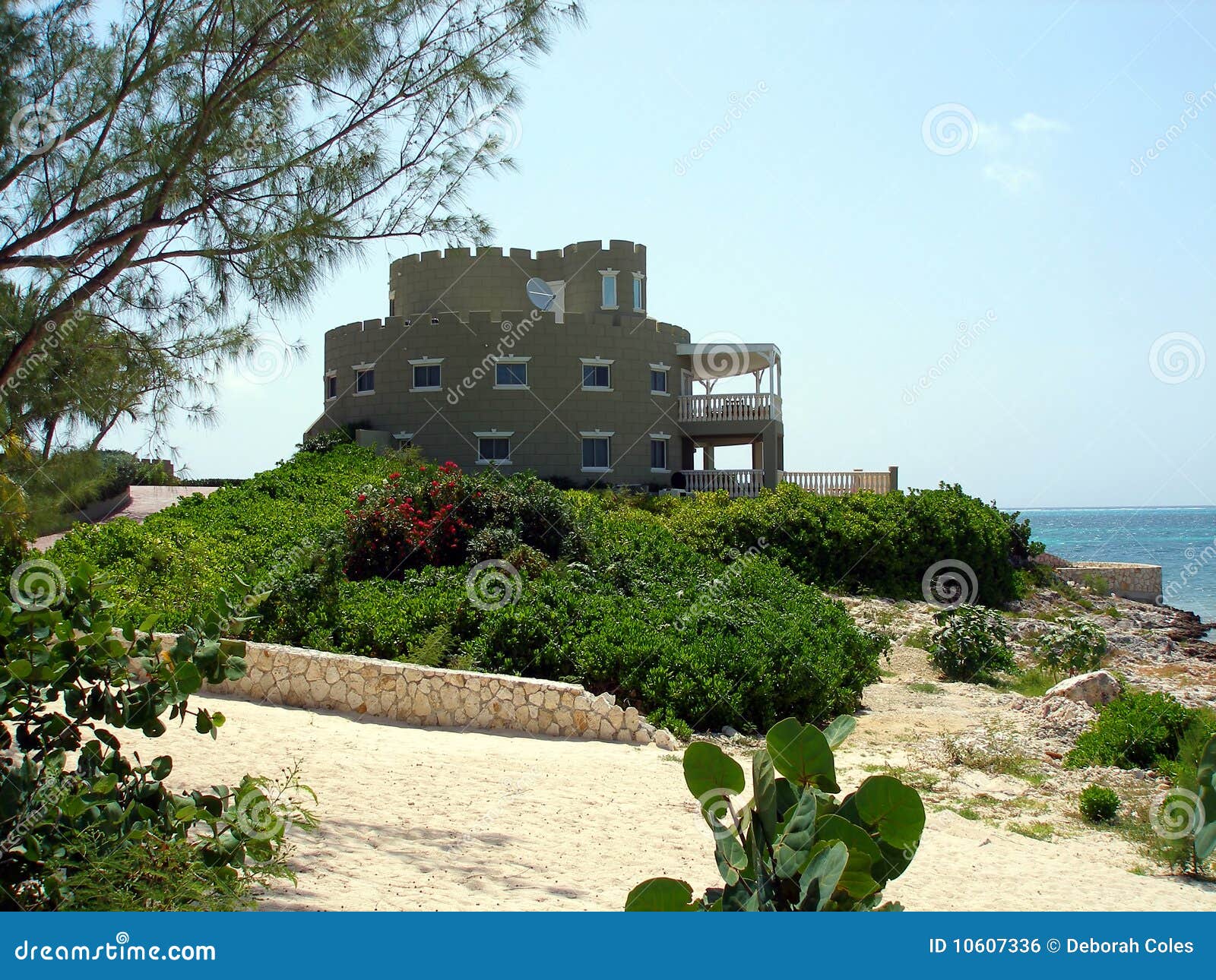 Grand Castle Style Home on Grand Cayman Stock Photo - Image of islands ...