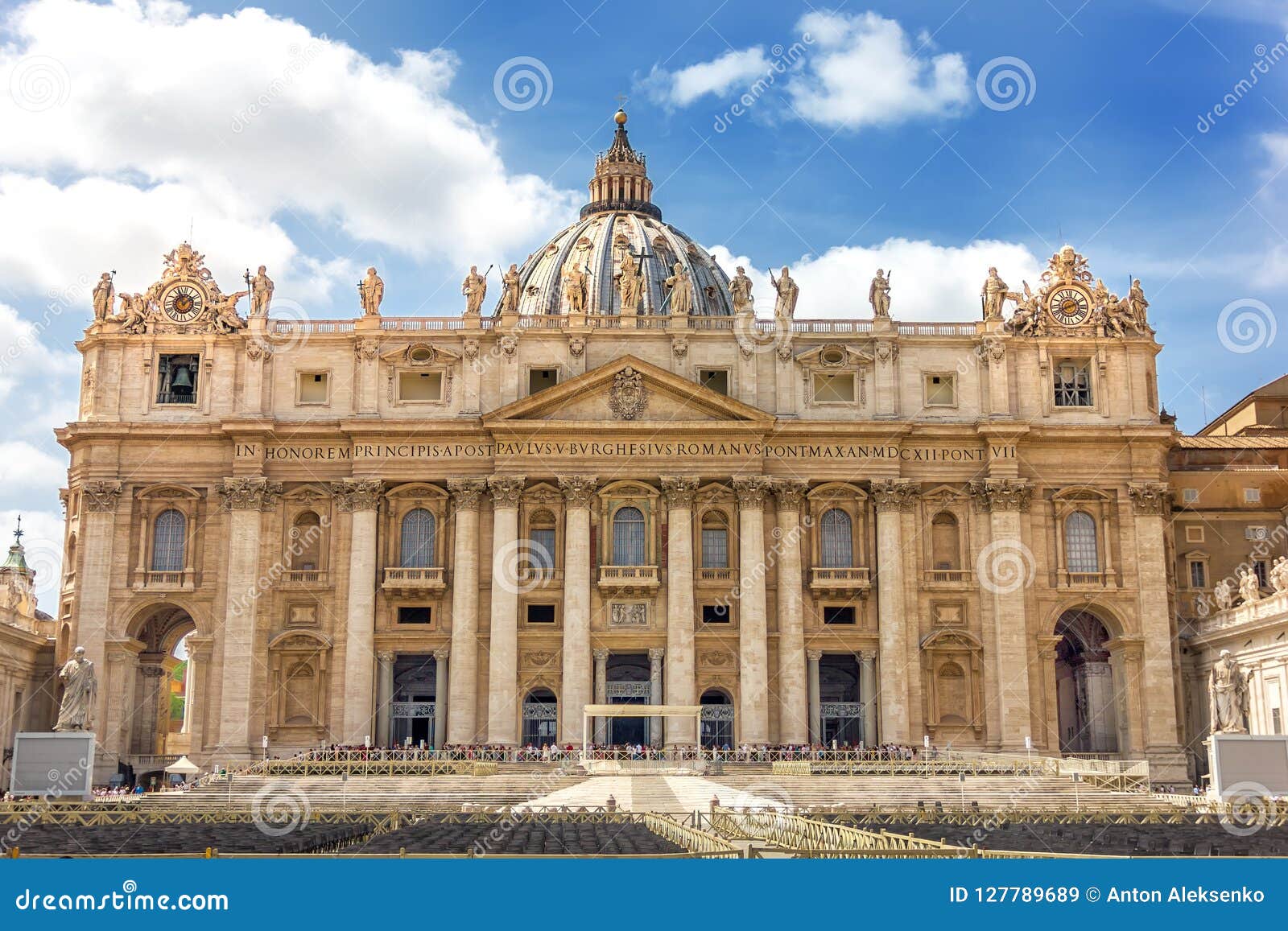 Grand Cathedral of St Peter`s in Vatican, Rome, Facade View Editorial ...
