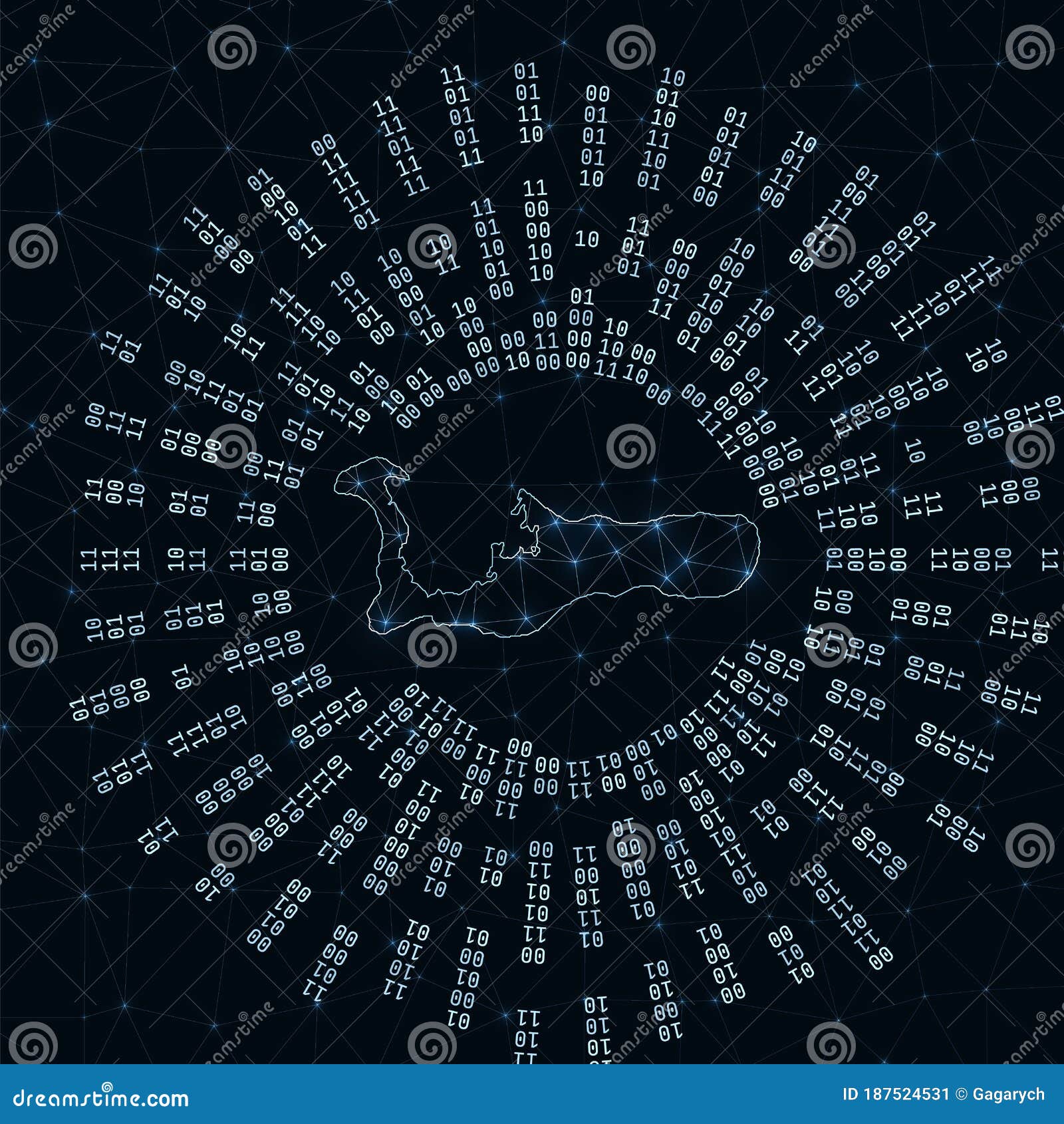 Grand Cayman digital map. stock vector. Illustration of cayman - 187524531