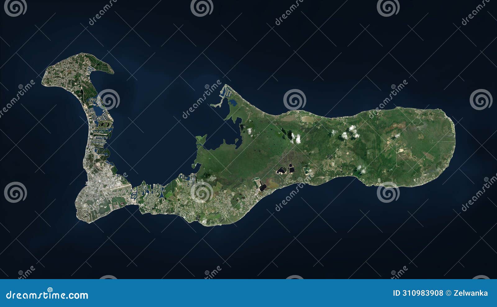 Grand Cayman - Cayman Islands Highlighted. Low-res Satellite Stock ...