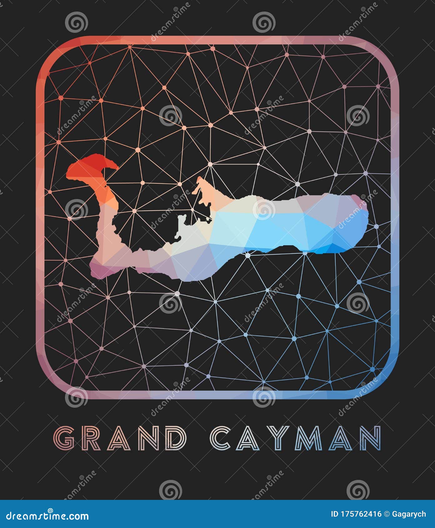 Grand Cayman map design. stock vector. Illustration of location - 175762416