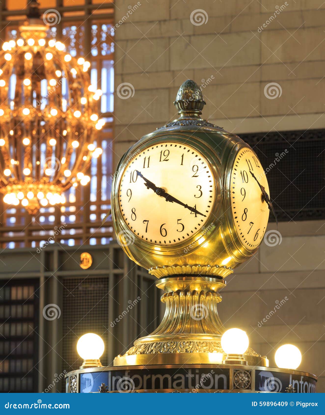 Grand Central Terminal Clock, New York. Stock Image - Image of square ...