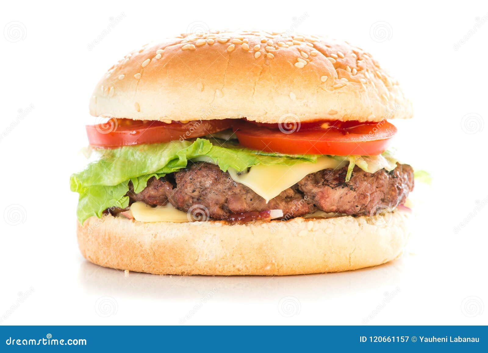 Grand Cheeseburger Classique D'hamburger D'isolement Image stock ...