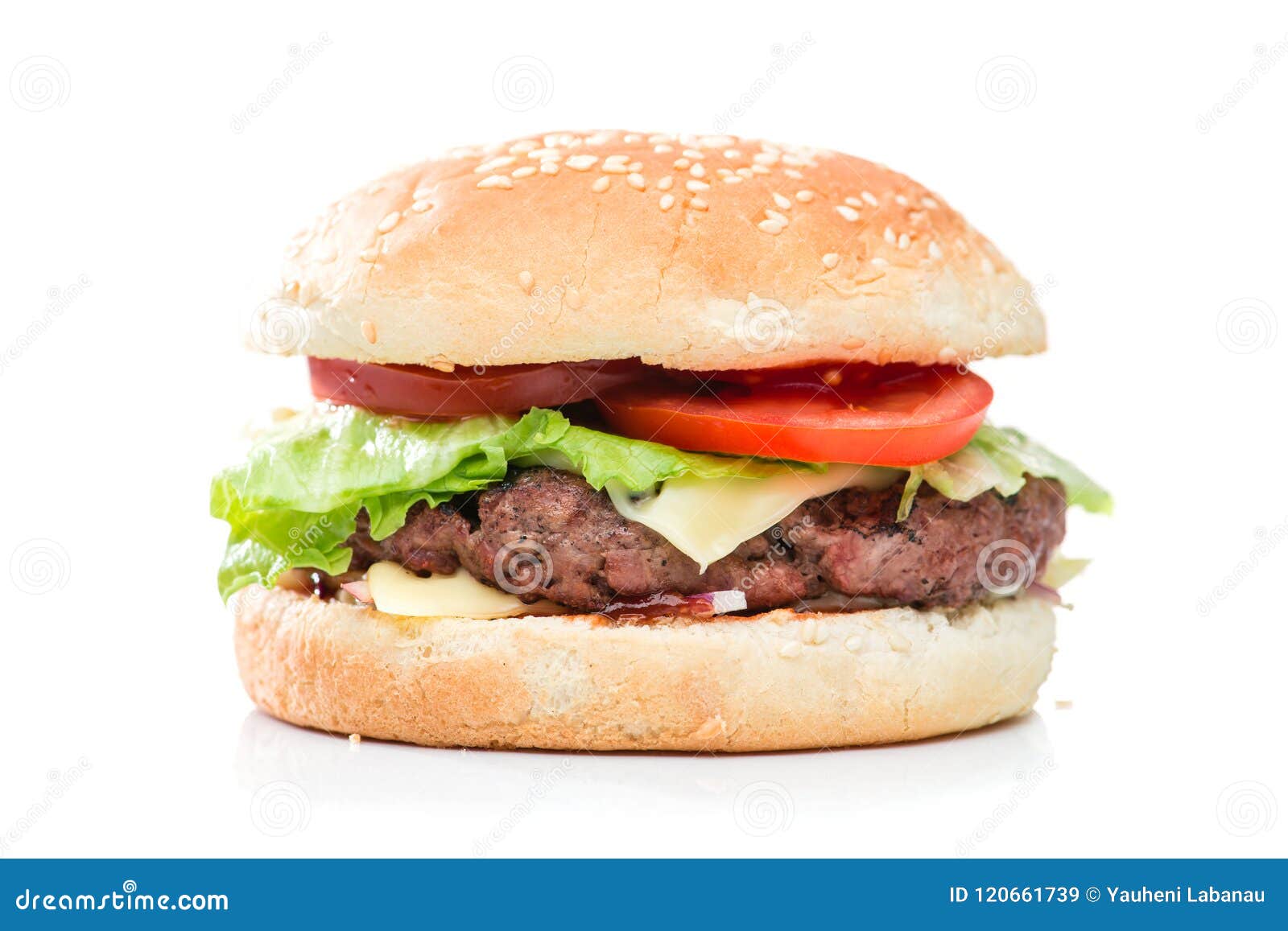 Grand Cheeseburger Classique D'hamburger D'isolement Image stock ...