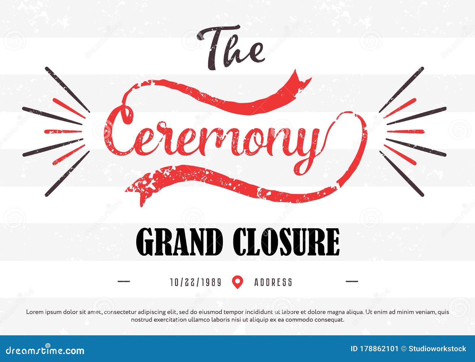 Grand Closure Celebration Ceremony Vector Banner Stock Vector ...