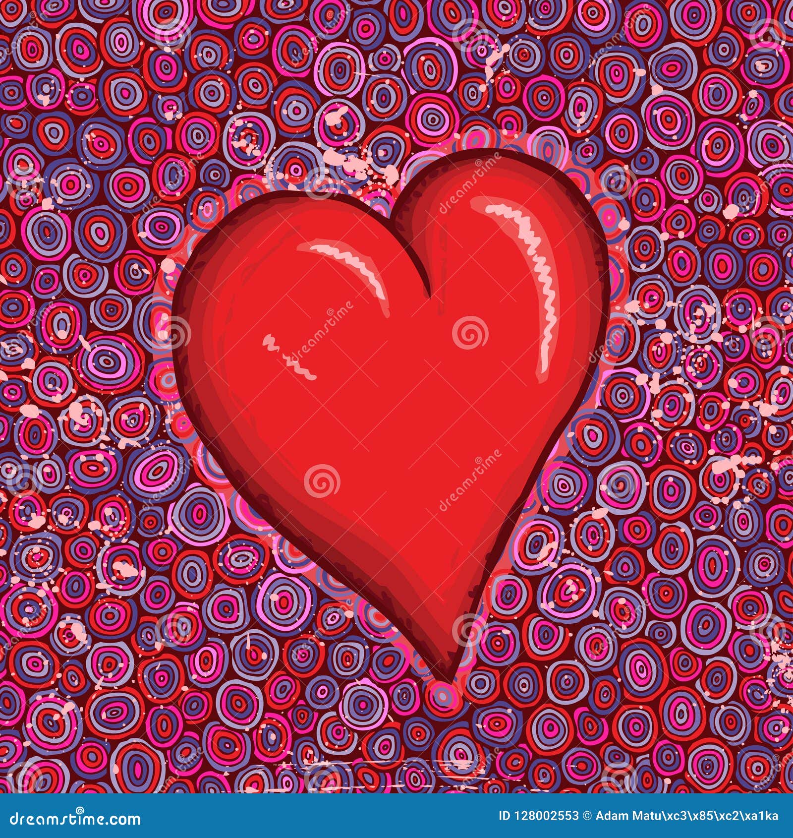 Grand coeur rouge illustration de vecteur. Illustration du mignon ...