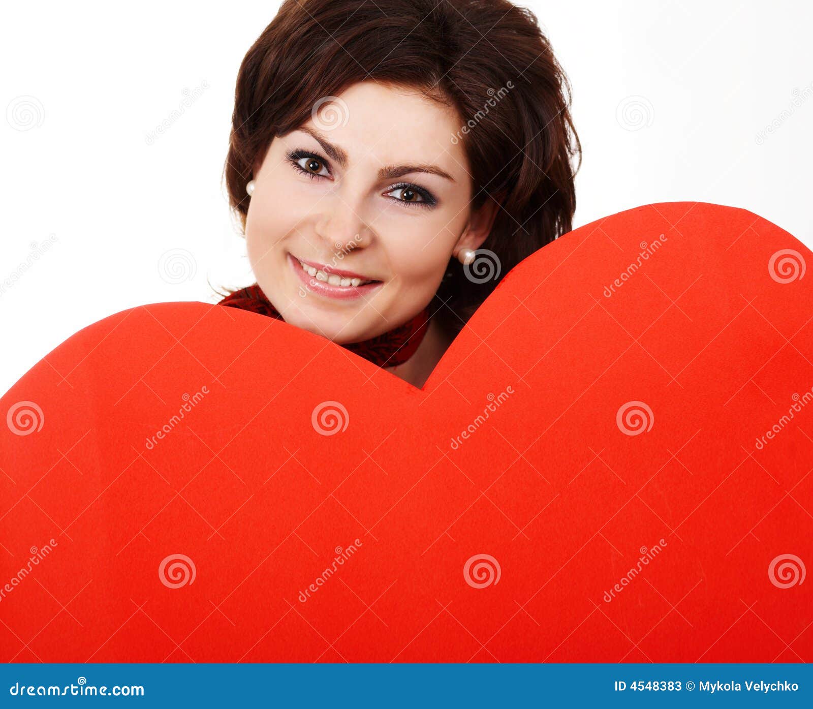 Grand coeur rouge image stock. Image du dame, beauté, zone - 4548383