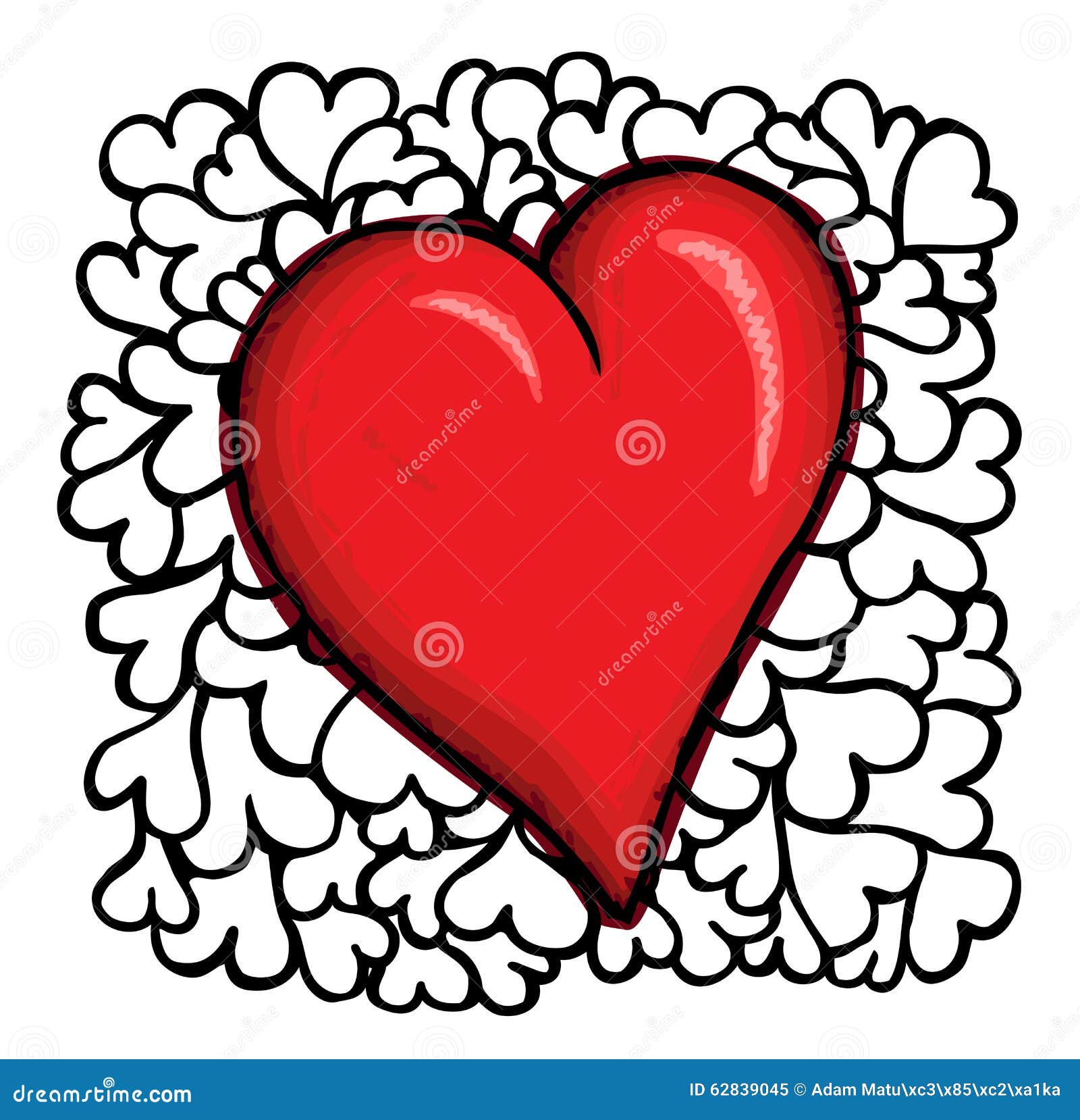 Grand coeur rouge illustration de vecteur. Illustration du coeur - 62839045
