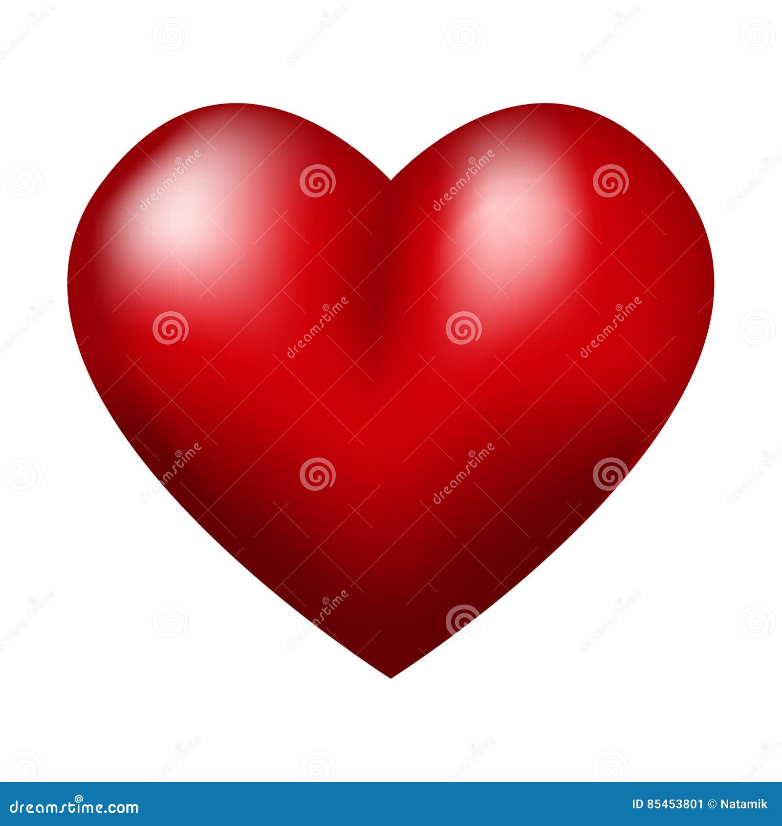 Grand Coeur Rouge Avec Des Points Culminants Illustration de Vecteur ...