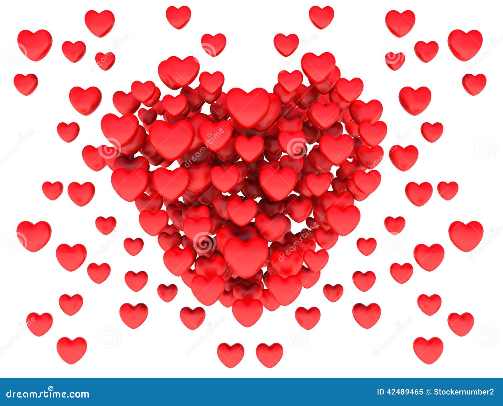 Grand Coeur Rouge Se Composant De Petits Coeurs Illustration Stock ...