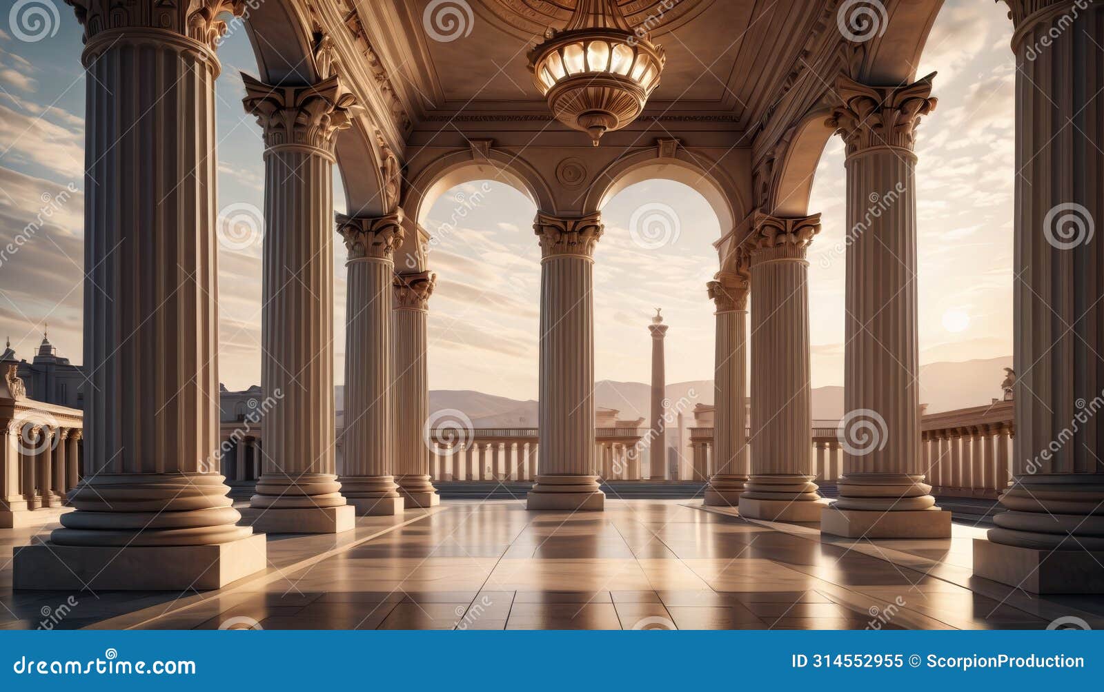 Classic Architectural Columns Stock Image - Image of corridor, ornate ...