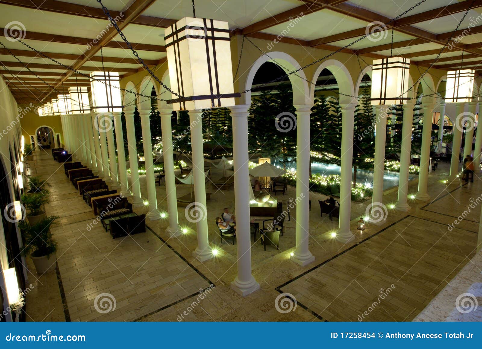 Grand Courtyard stock photo. Image of yard, evening, wideangle - 17258454