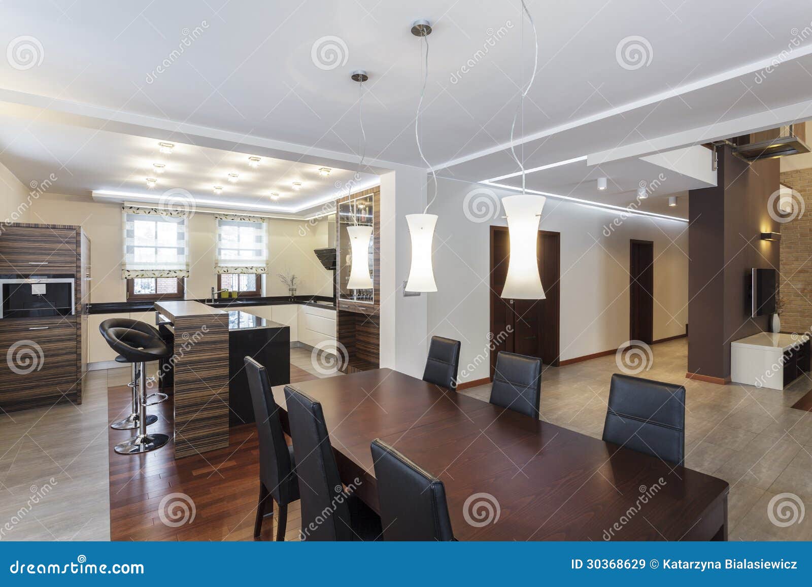 Grand Design - Kitchen and Dining Room Stock Image - Image of kitchen ...