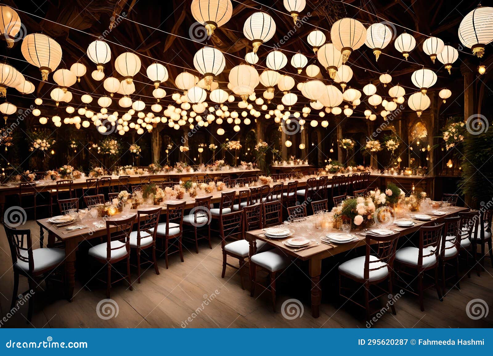 A Grand Display Of Lanterns And Festoons In A Traditional Setting ...