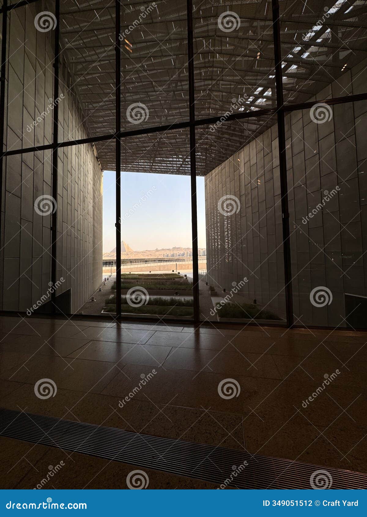 The Grand Egyptian Museum the Gem Interior Overlooking on the Pyramids ...