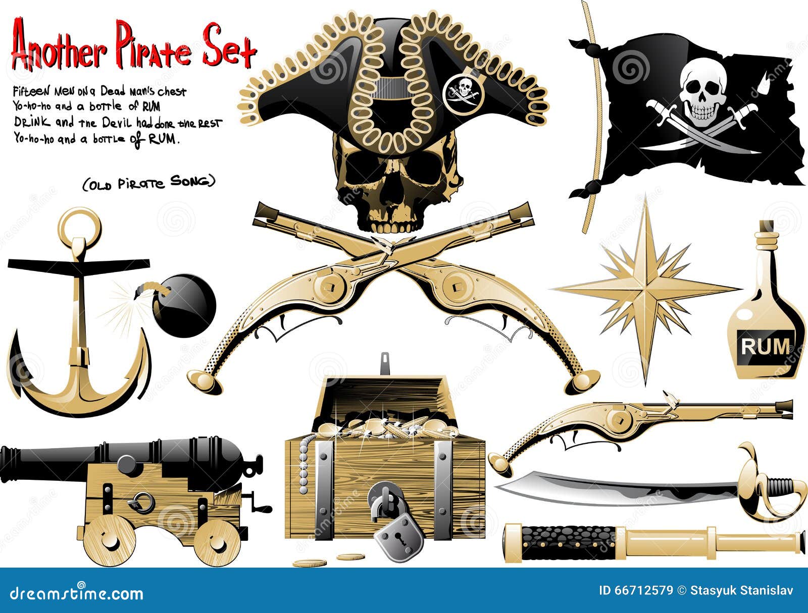 Grand ensemble de pirate illustration de vecteur. Illustration du ...