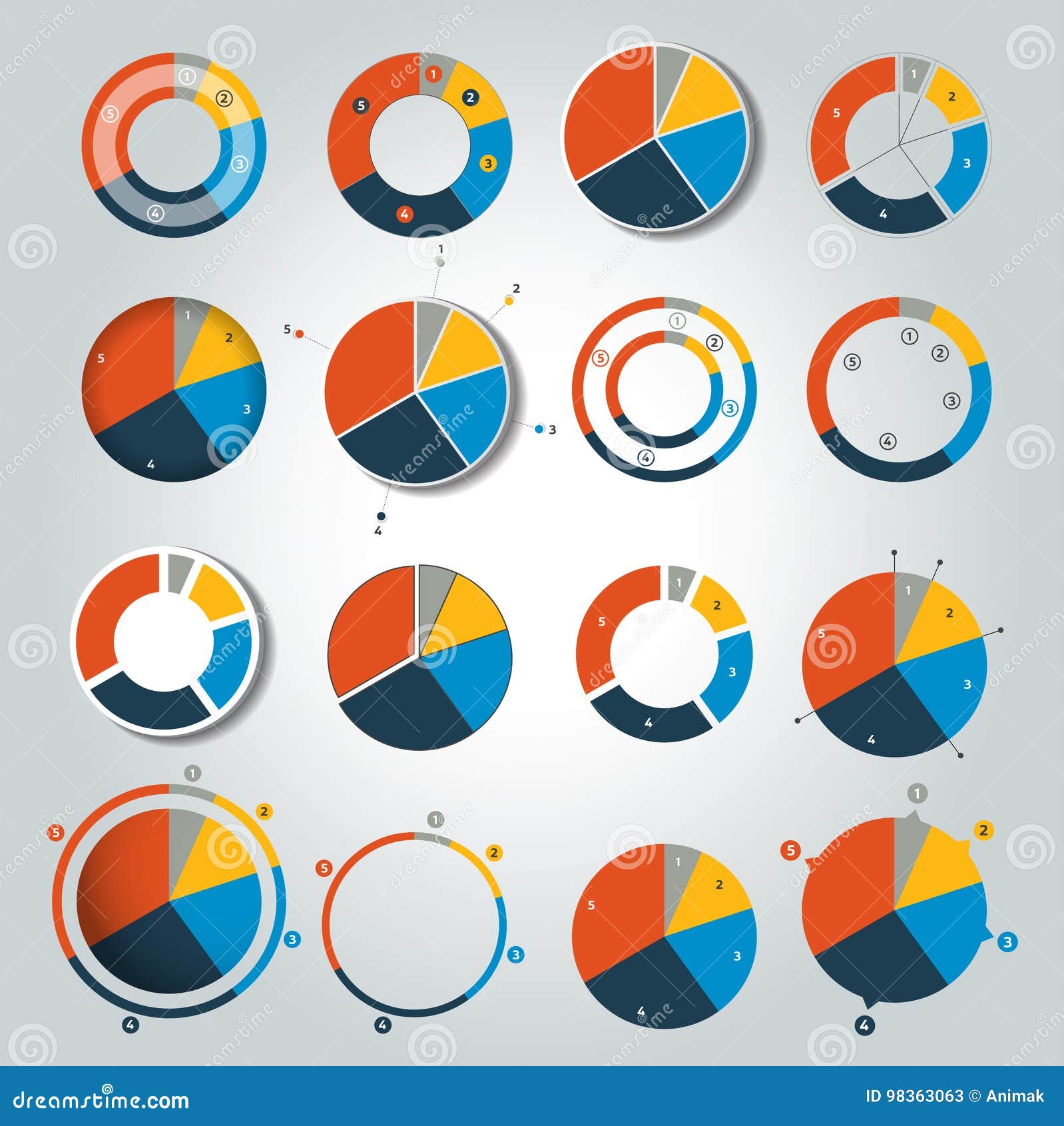 Grand Ensemble De Rond, Diagramme De Cercle, Graphique Simplement ...