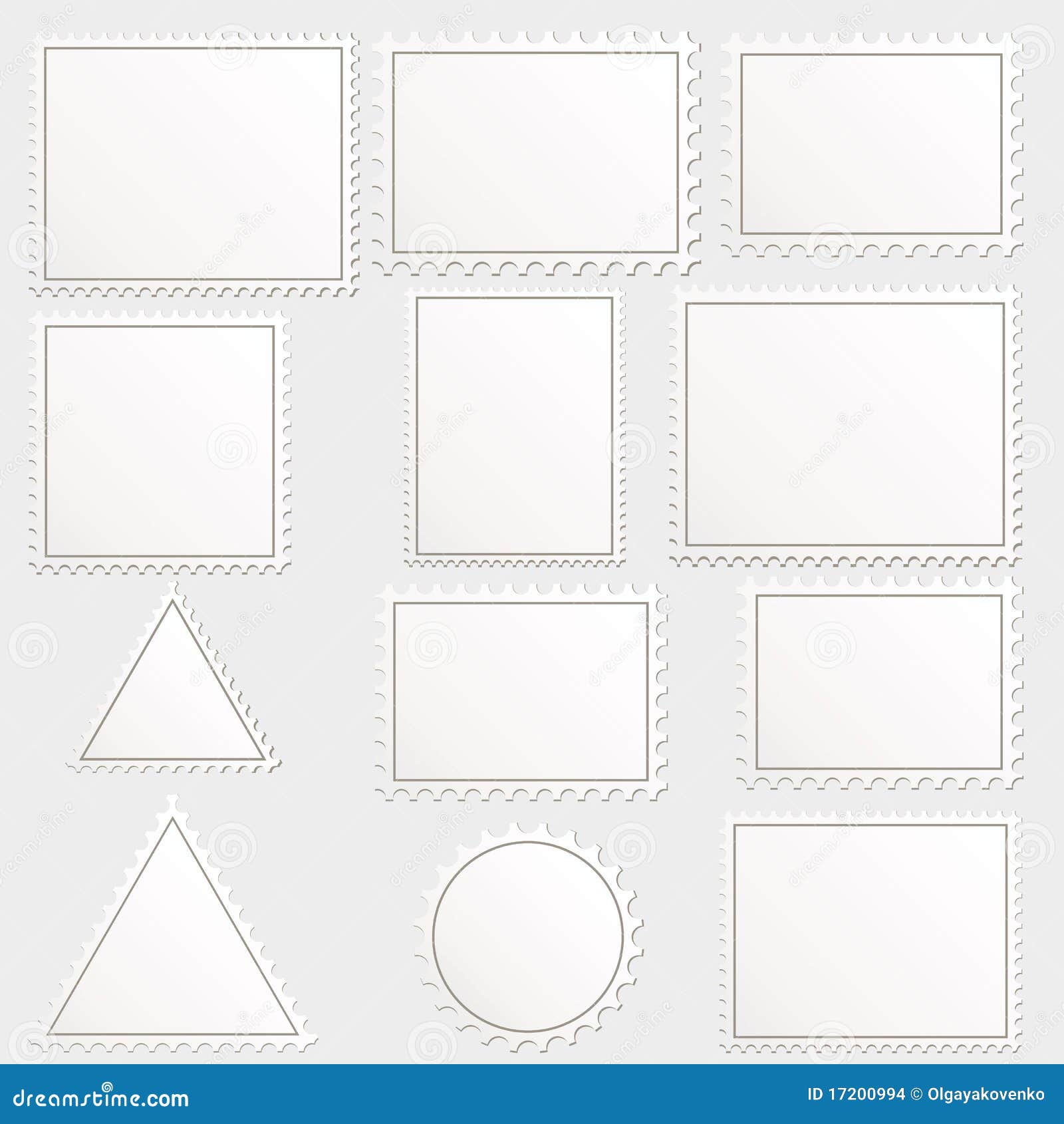 Grand Ensemble De Timbres-poste Blanc Illustration de Vecteur ...