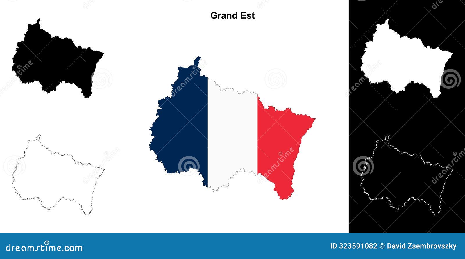 Grand Est Outline Map Vector Illustration | CartoonDealer.com #323591082