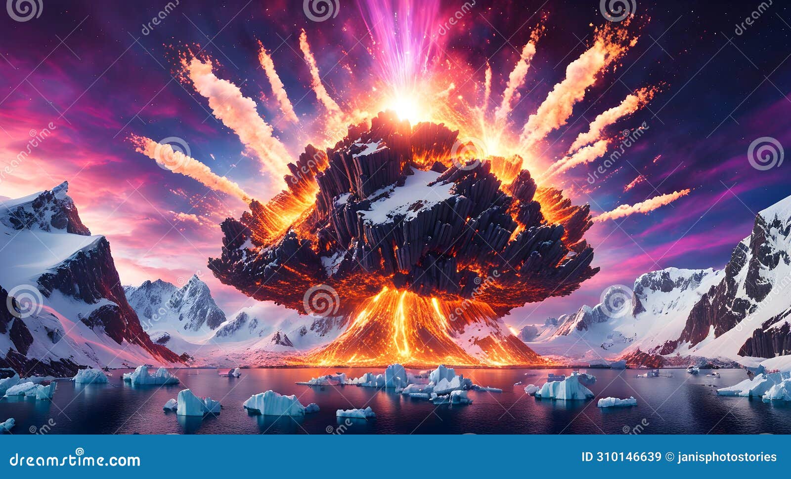 Grand Explosion in Antarctica Grand Exploding Minecraft World Texture ...
