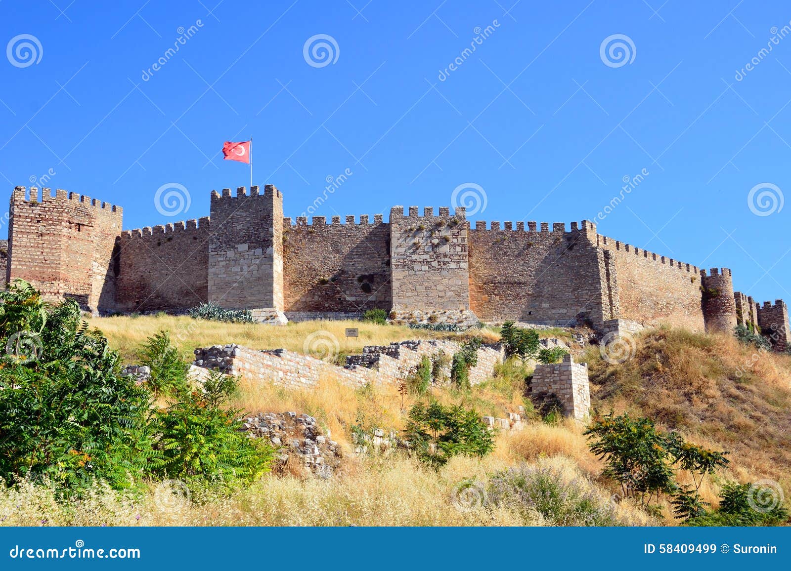 Grand fortress of Selcuk stock image. Image of hill, region - 58409499
