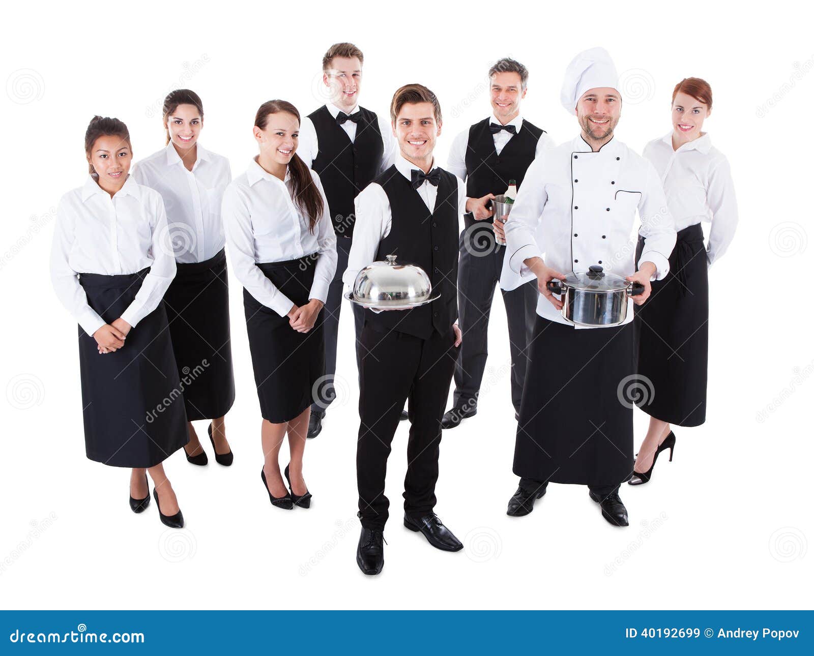 Grand Groupe De Serveurs Et De Serveuses Image stock - Image du hommes ...