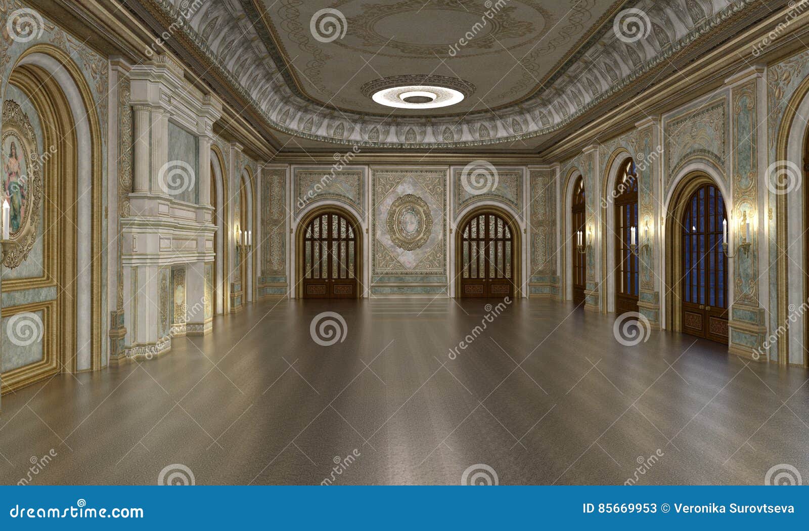 Grand Hall interior stock illustration. Illustration of landmark - 85669953