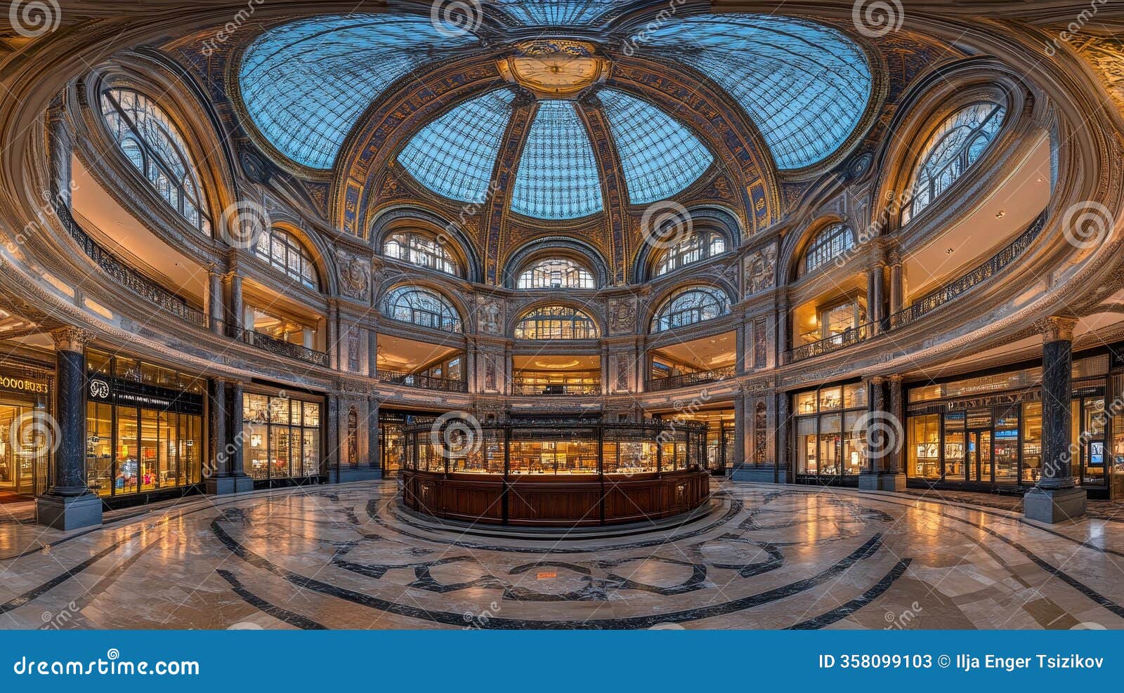 Grand Hall Interior of Landmark Building with Exquisite Domed Ceiling ...