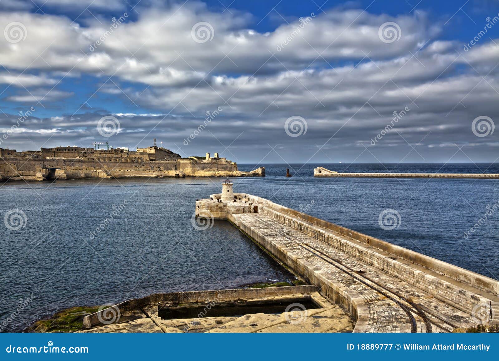 Grand Harbour Breakwater stock image. Image of fort, inlet - 18889777