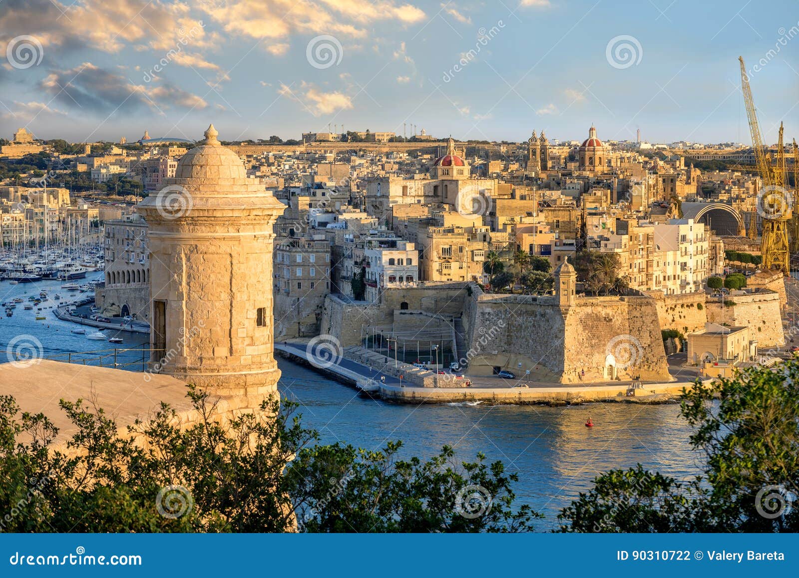 Grand Harbour, Valletta, Malta Stock Photo - Image of castle, blue ...