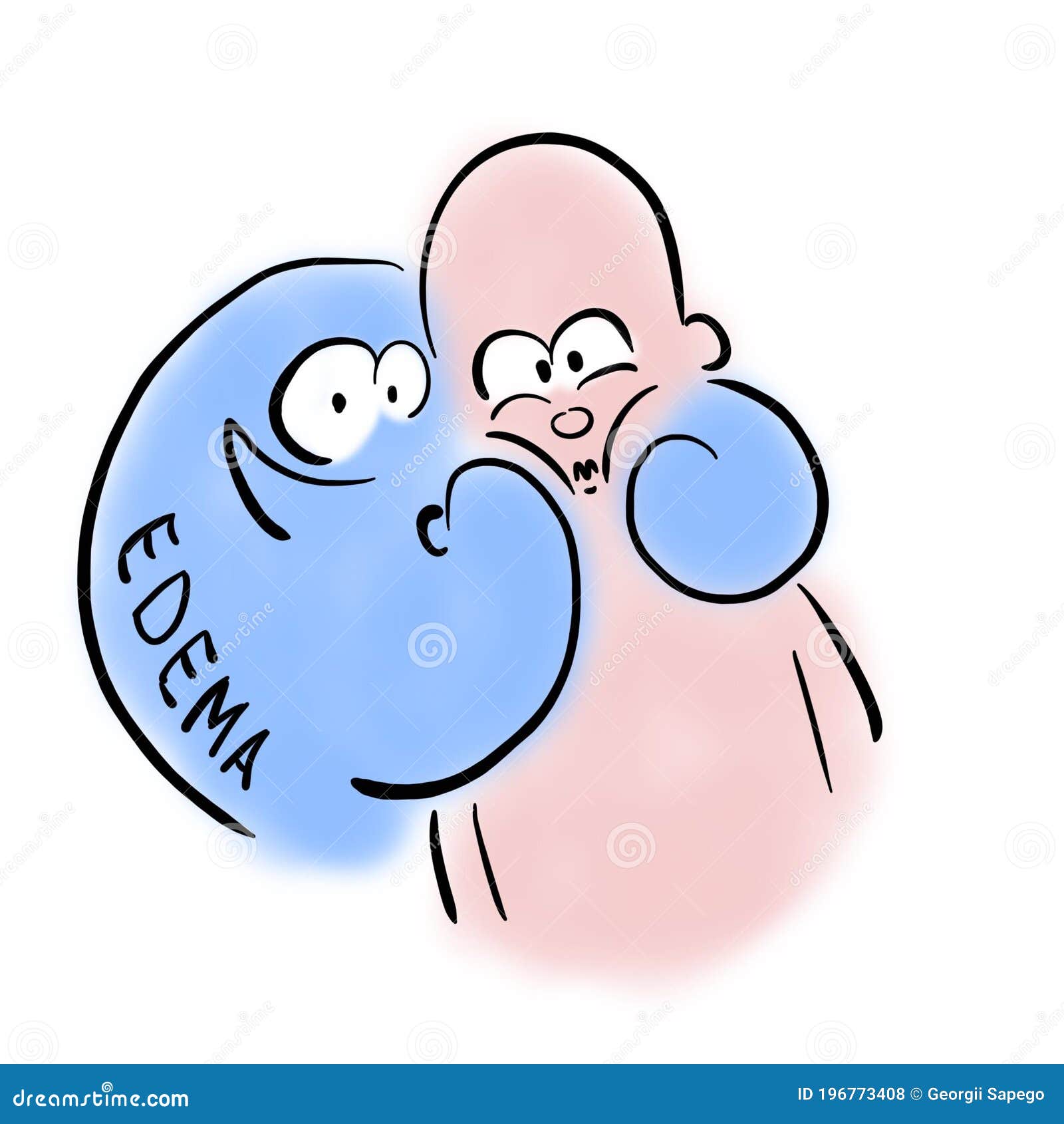 Grand Homme Avec Le Gonflement Du Visage Illustration Stock ...