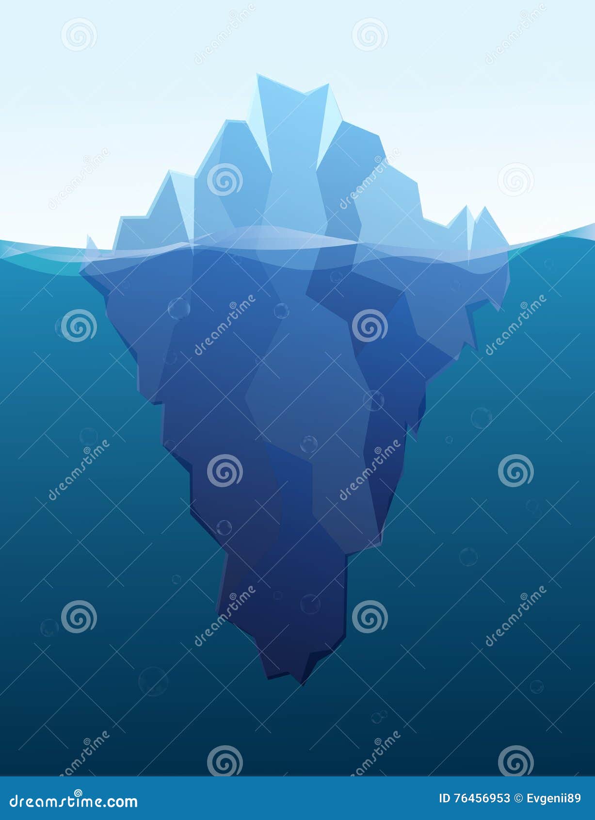 Grand Iceberg En Mer, Illustration Plate Illustration Stock ...