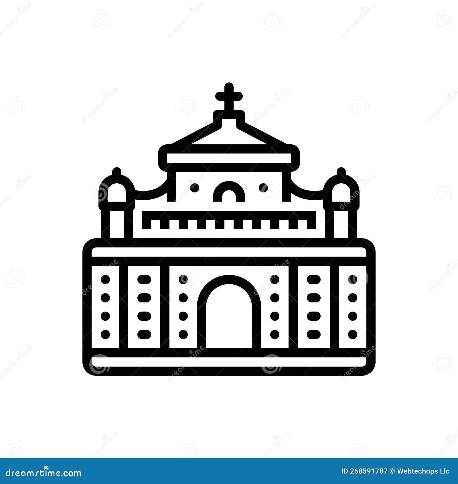 Black Line Icon for Grand, Magnificent and Building Stock Vector ...