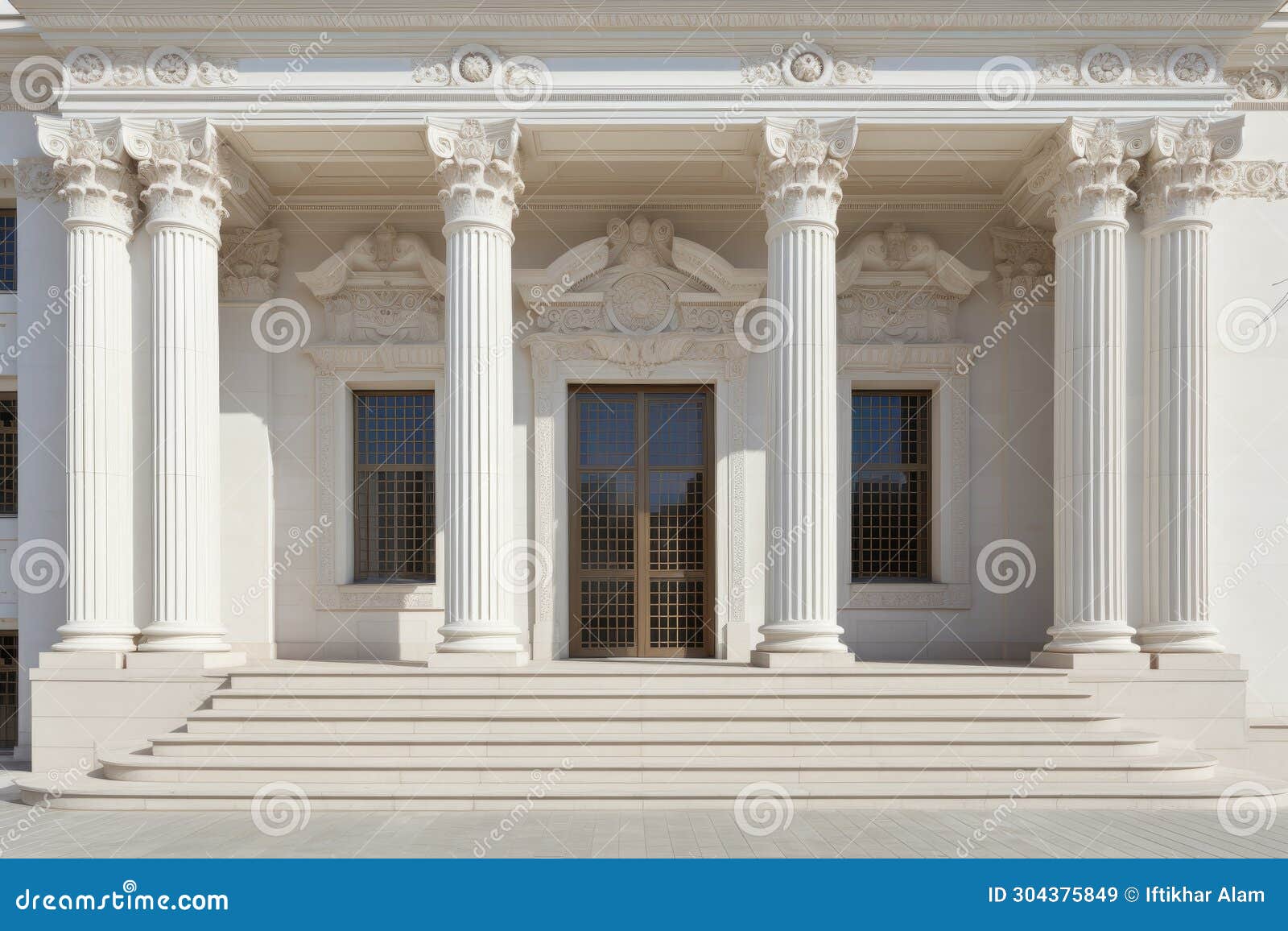 A Grand and Imposing Building Showcasing Stately Columns and Numerous ...