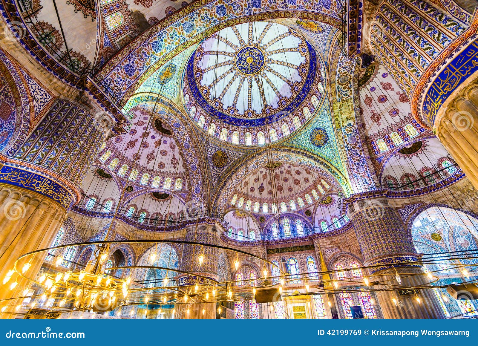 Grand Interior of Blue Mosque Editorial Stock Image - Image of holy ...