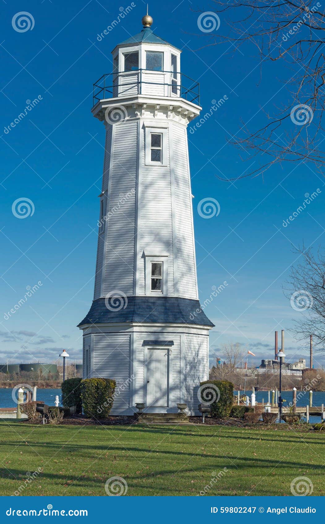 Grand Island Front Range Lighthouse, New York Stock Image - Image of ...