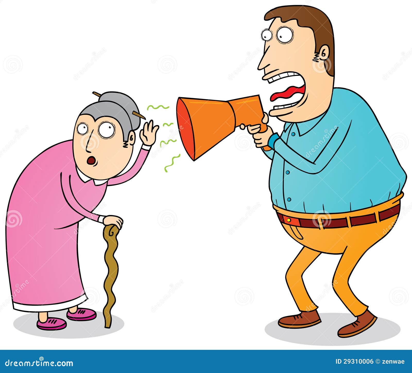 Grand-maman sourde illustration de vecteur. Illustration du voix - 29310006