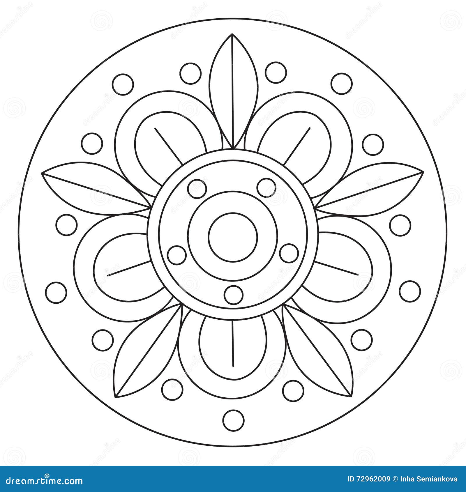 Grand Mandala De Coloration De Fleur Illustration de Vecteur ...