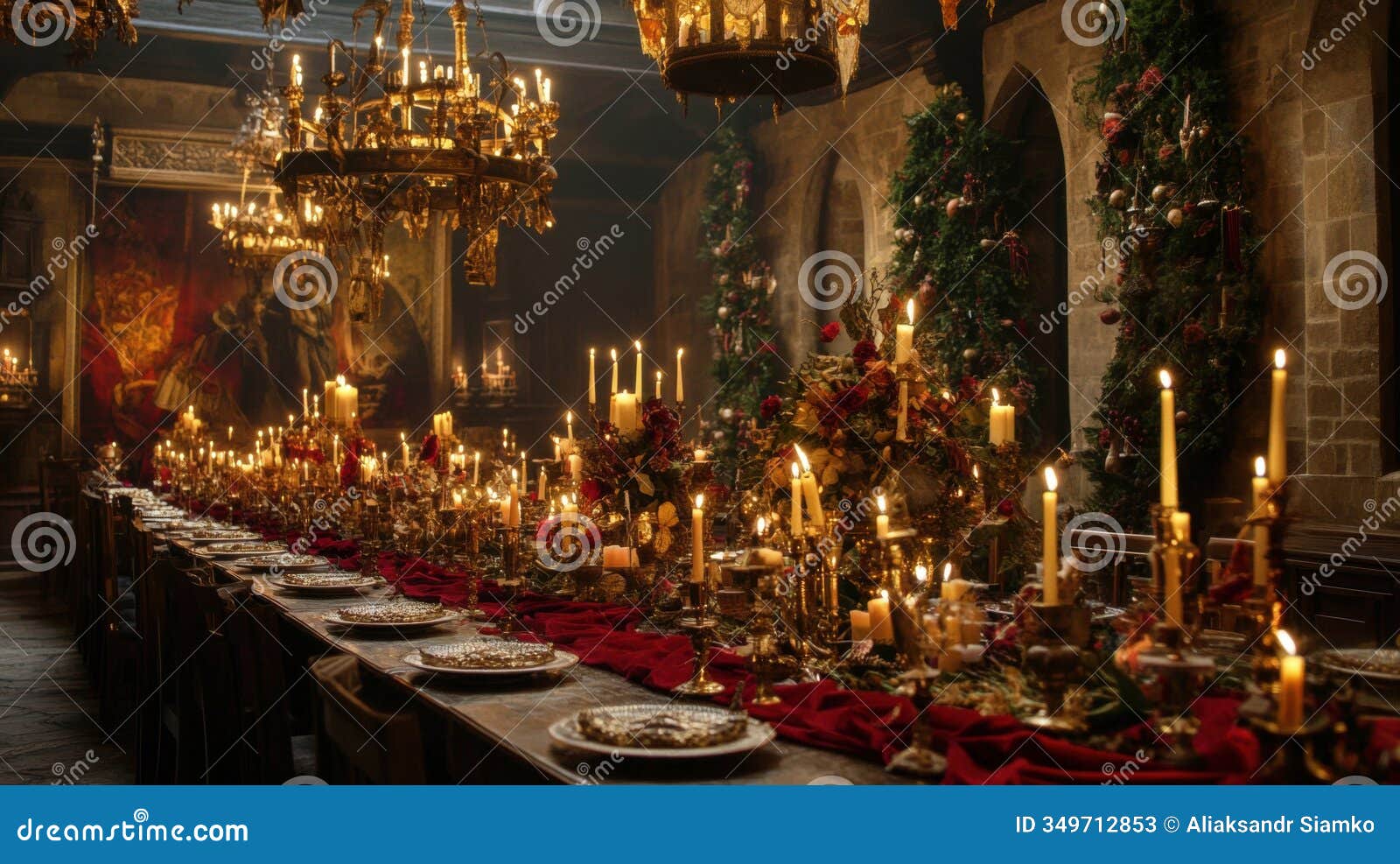 Medieval Feast A Person At A Grand Feast With Knights Jesters An ...