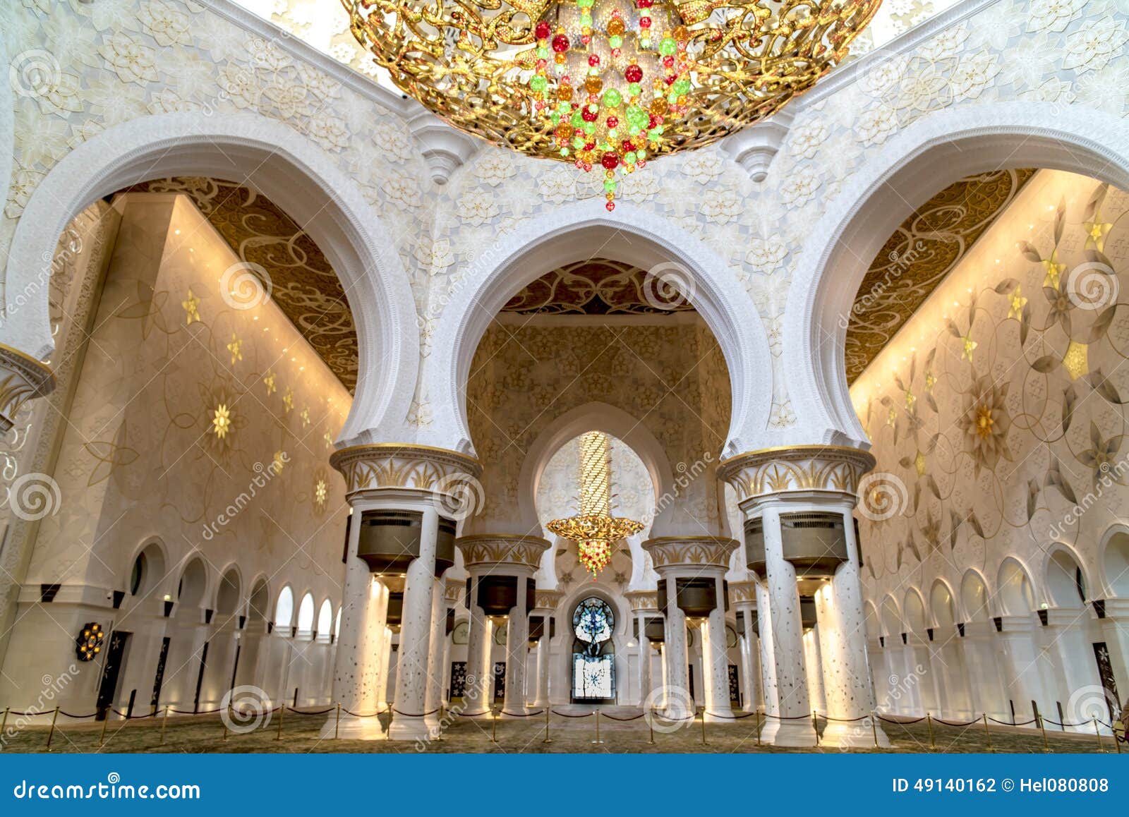 Grand Mosque Abu Dhabi - Interior, Sheikh Zayed Mosque Stock Photo ...