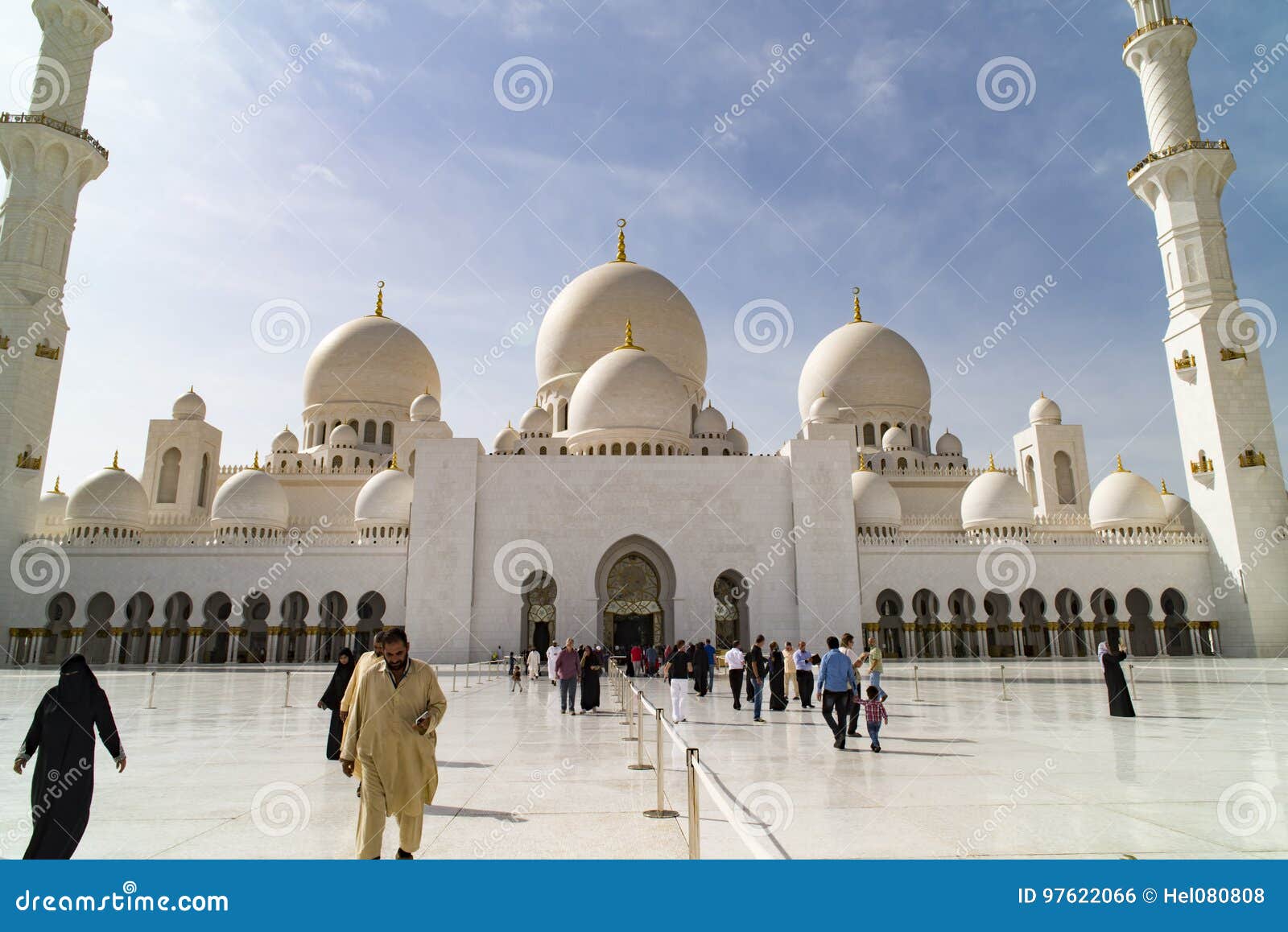 Sheikh Zayed Mosque Right Wing View From The Inside, The Great Marble ...