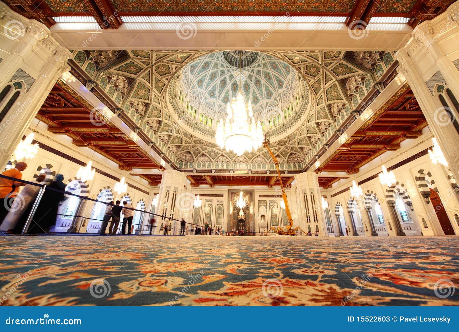 Grand Mosque in Oman General View Interior Stock Image - Image of ...