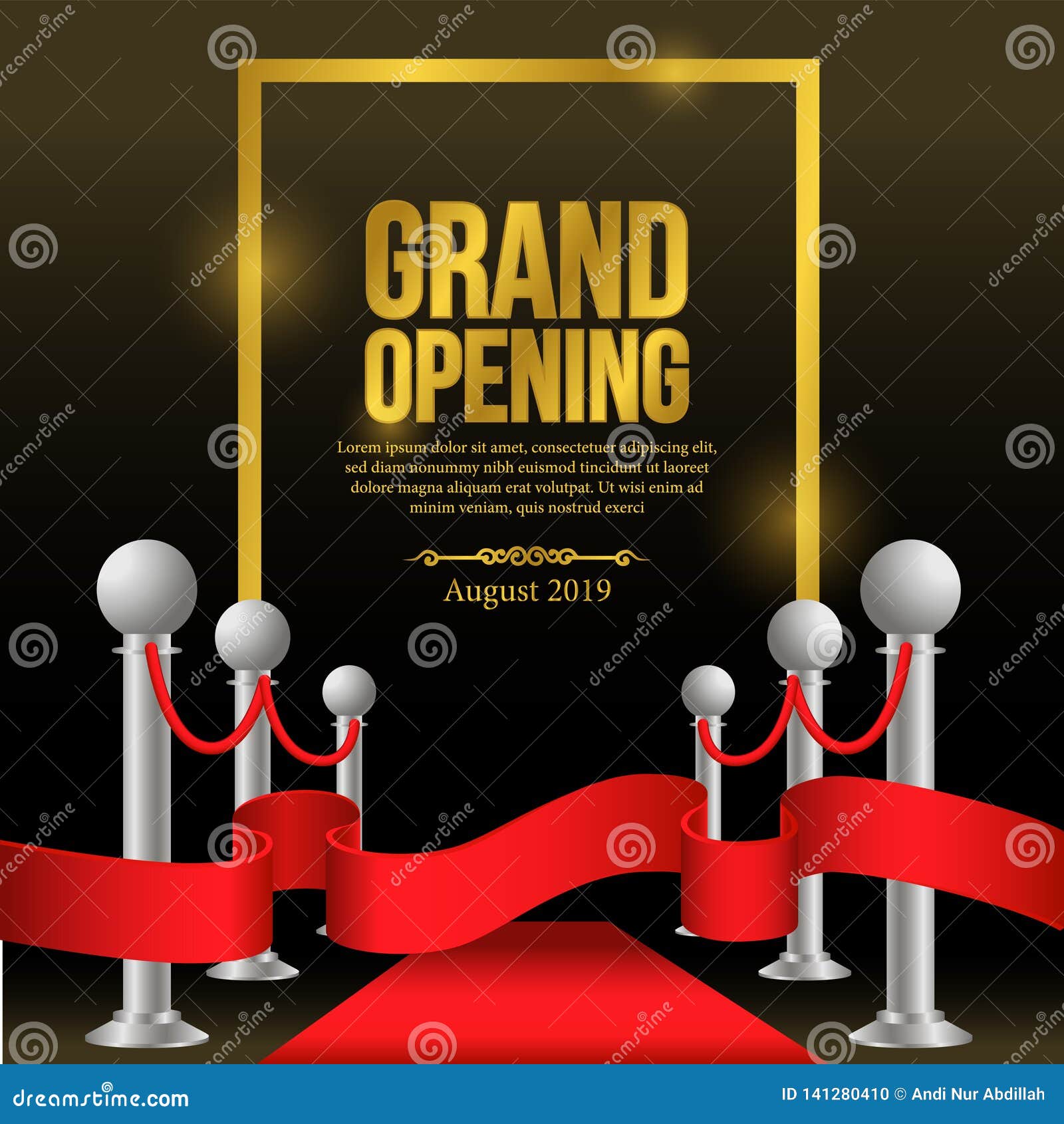 Grand Opening Luxury Party Celebration with Red Ribbon and Carpet Stock ...