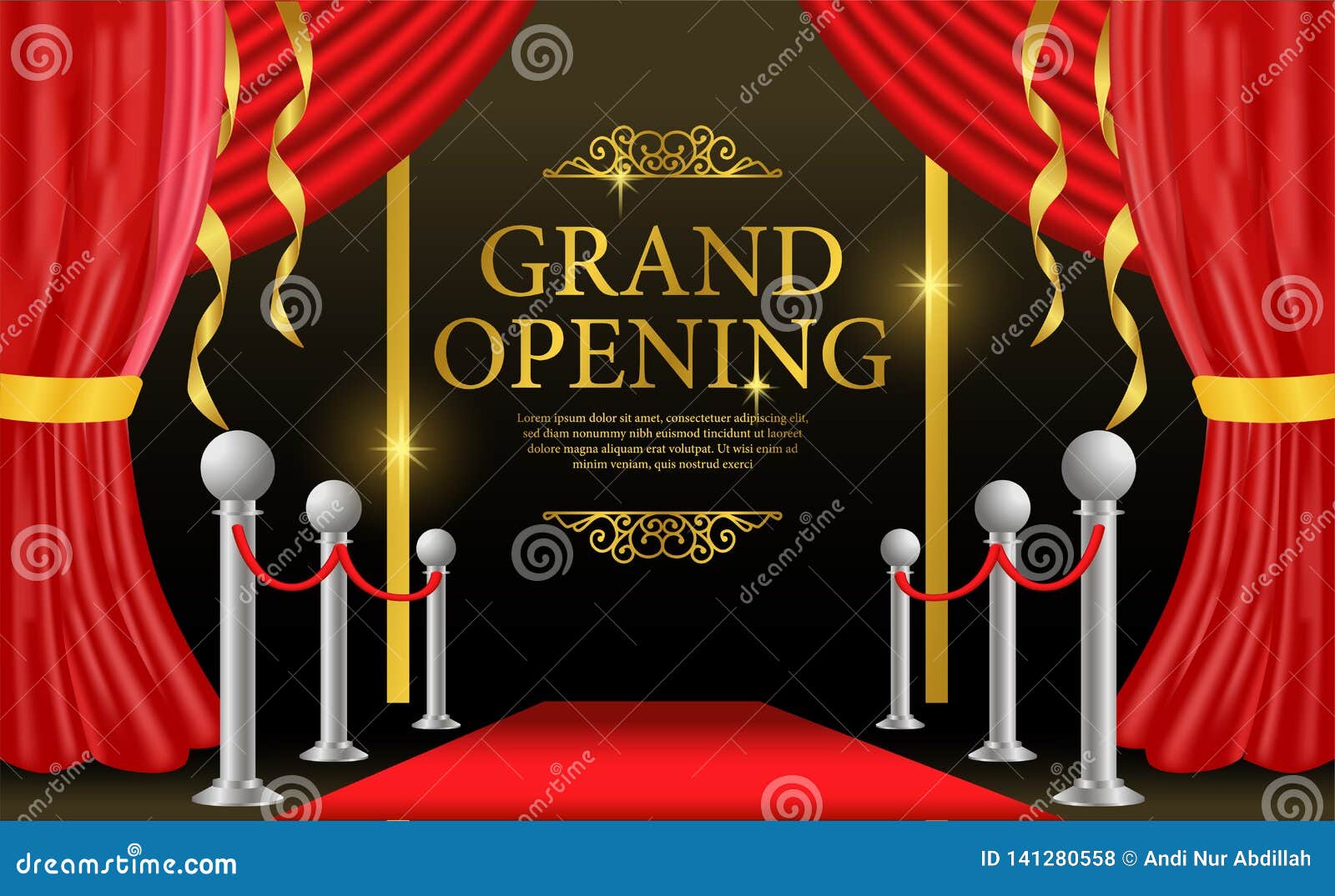Grand Opening Luxury Party Celebration with Golden Texture Stock ...