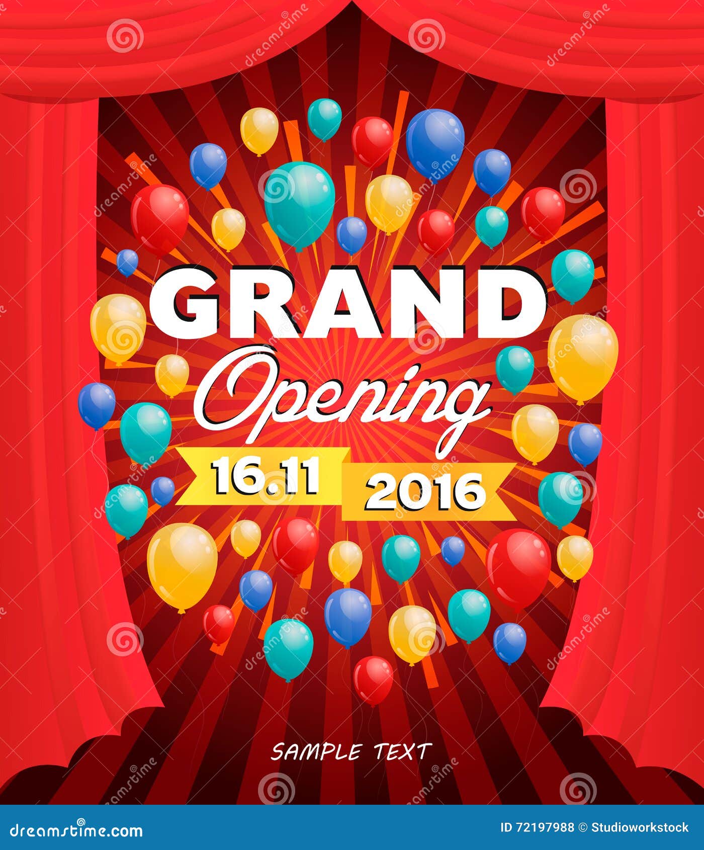 Grand Opening Banner Design Vector Illustration Stock Vector ...