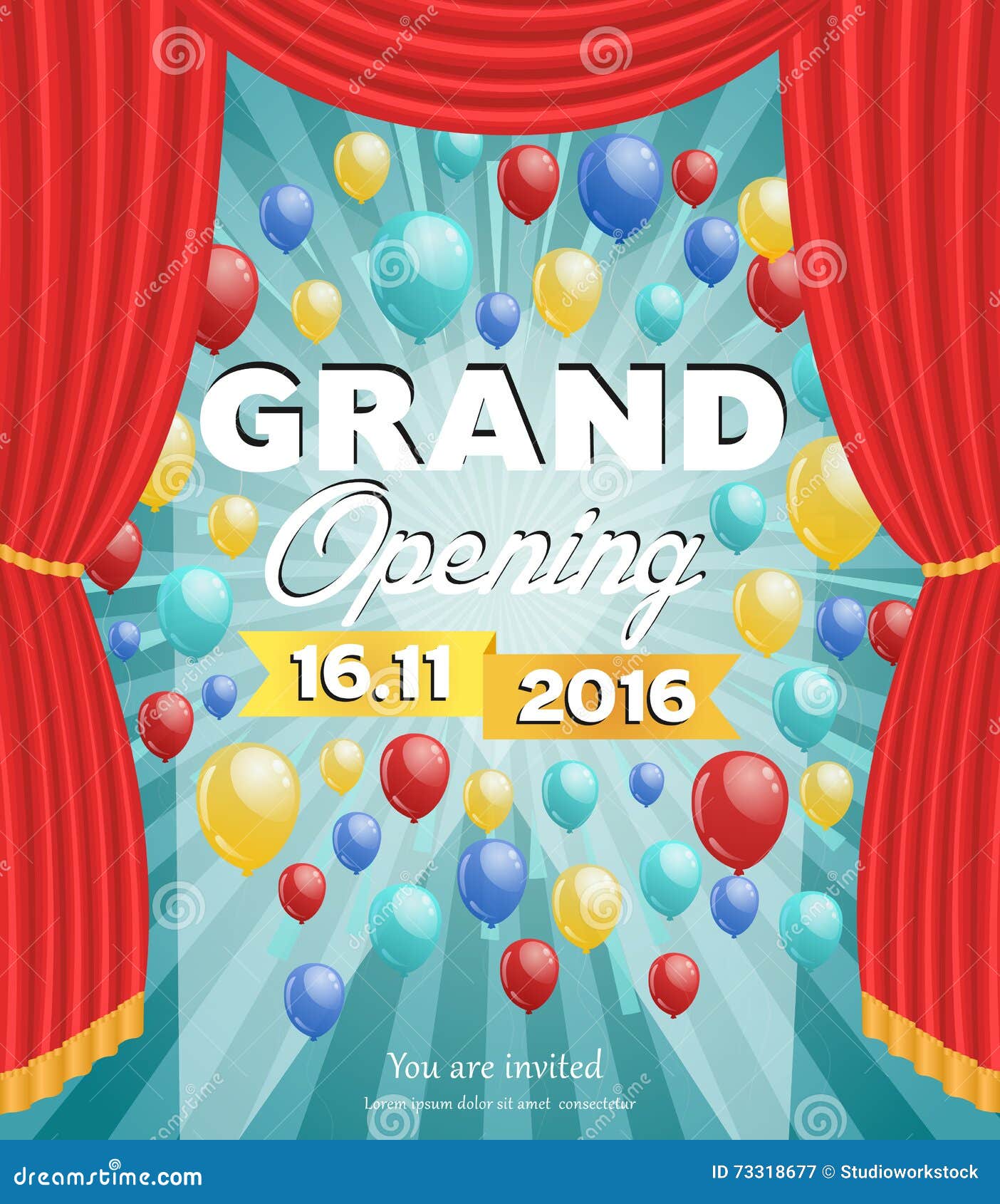 Grand Opening Banner Design Vector Illustration Stock Vector ...