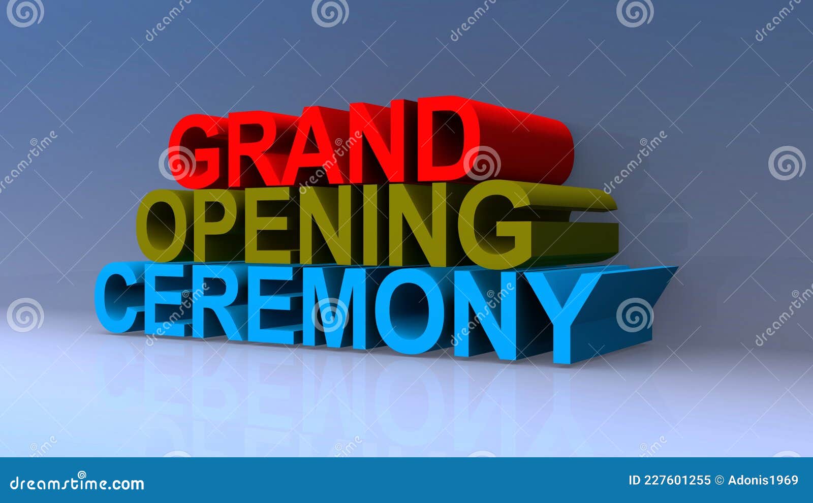 Grand Opening Ceremony on Blue Stock Illustration - Illustration of ...