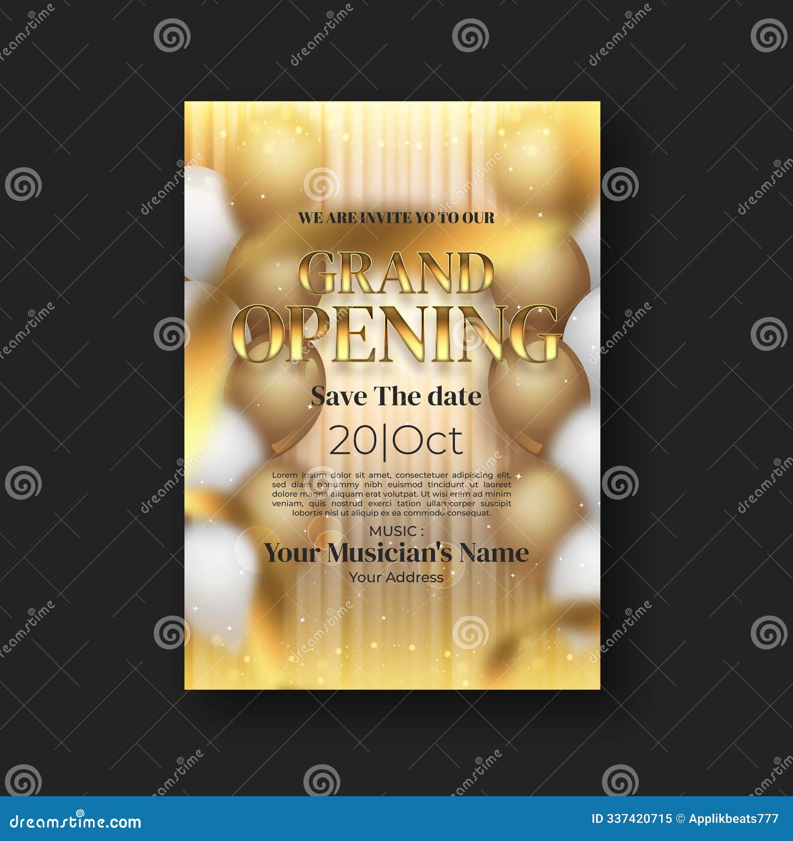 Grand Opening Ceremony Invitation or Flyer Design Stock Vector ...