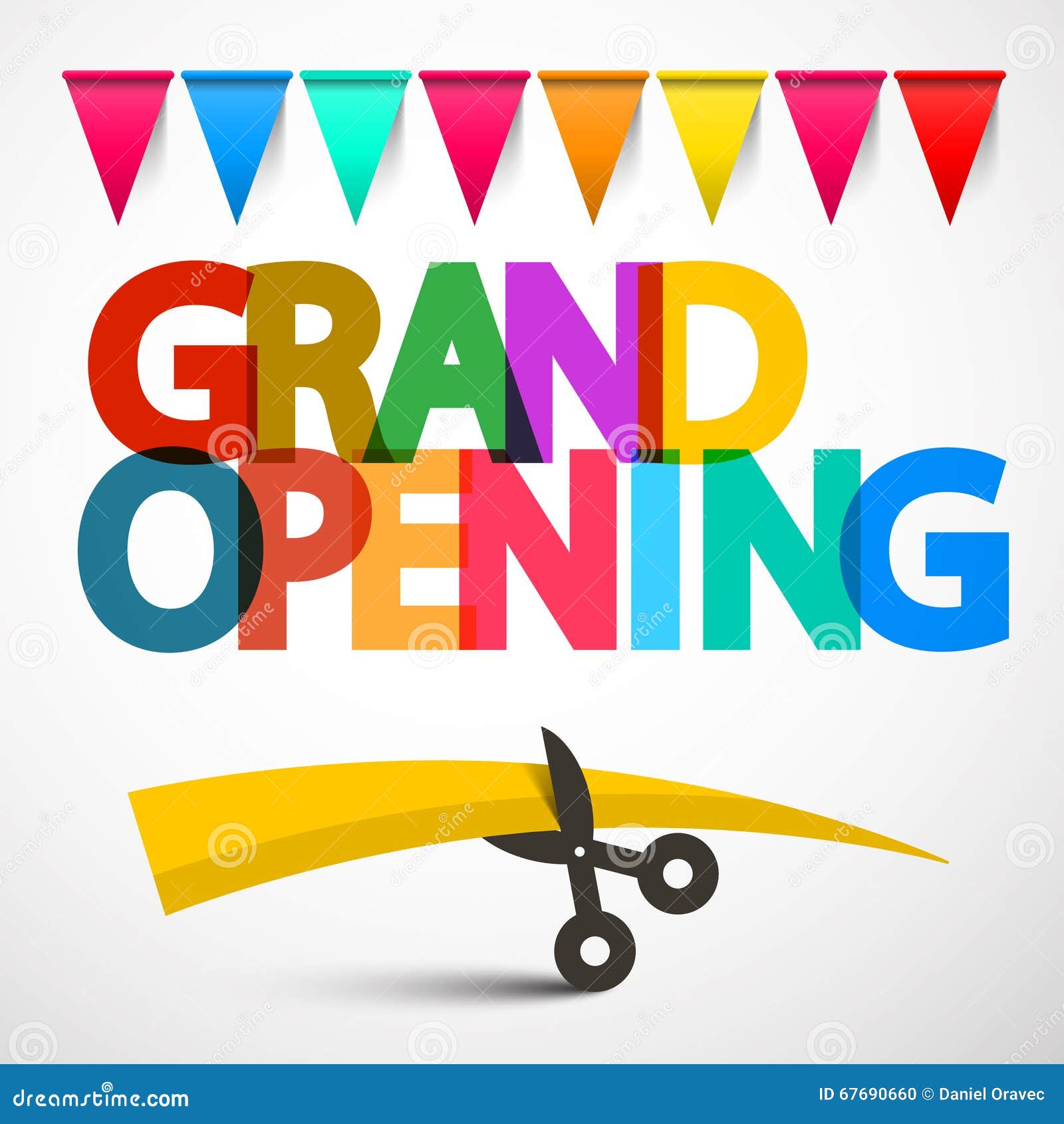 Grand Opening Colorful Vector Title Stock Vector - Illustration of ...