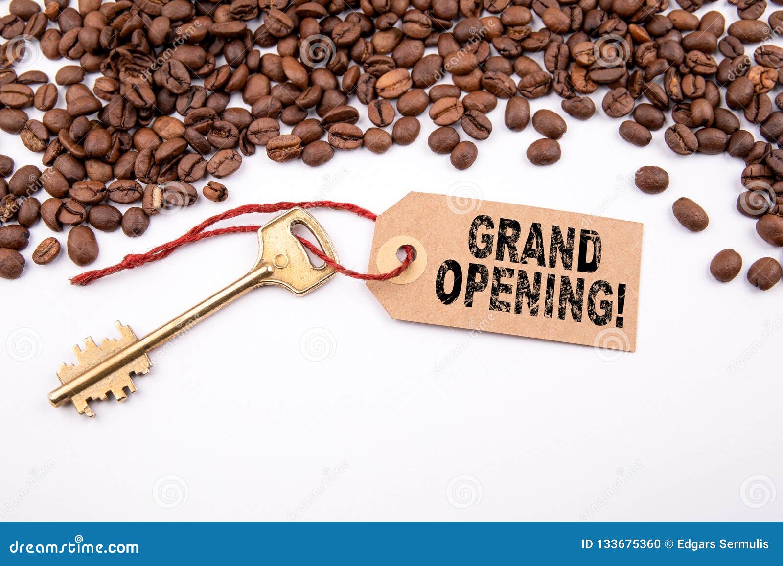 Grand Opening Concept. Key and a Note Stock Photo - Image of investment ...